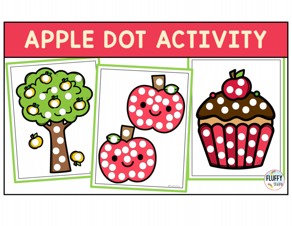 FREE 10 Pages Apple Dot Marker Printable for Fall Fine Motor Activities ...