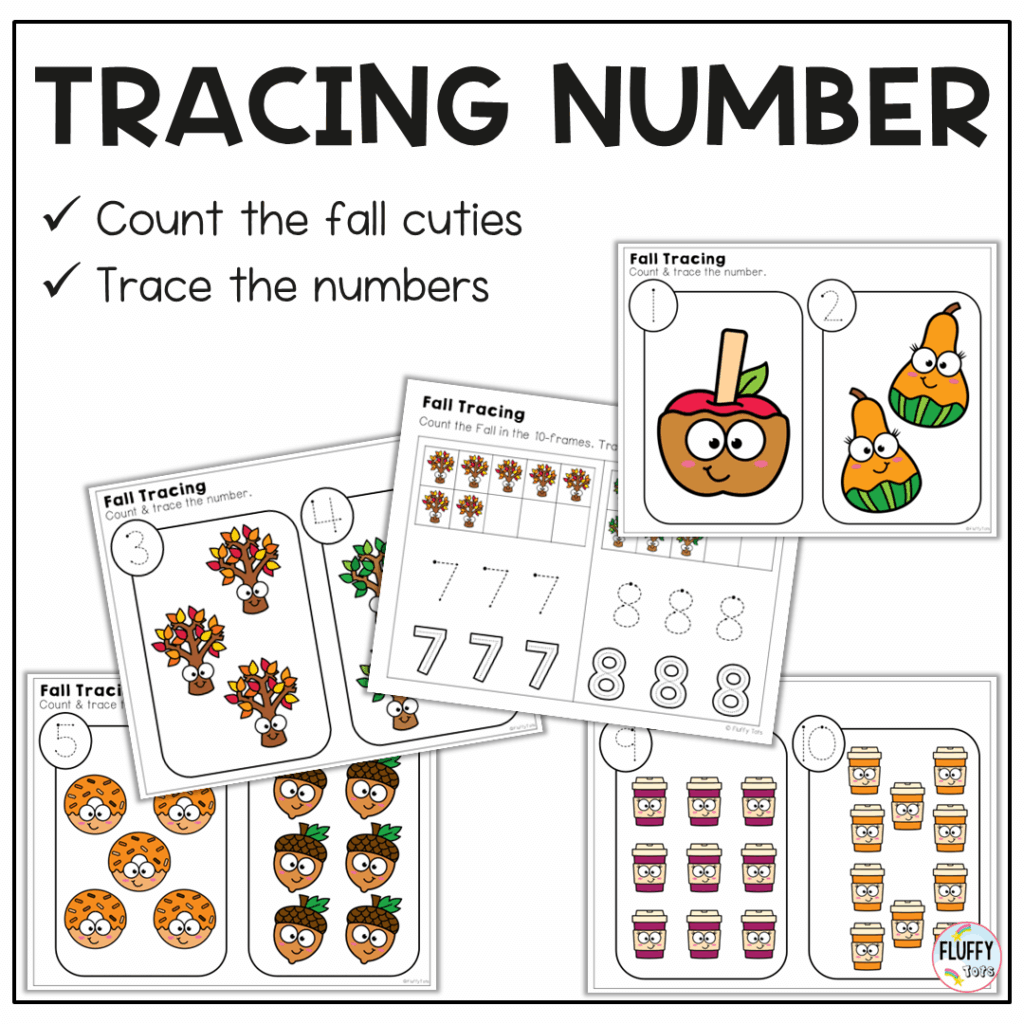 60+ Page of Easy to Use Fall Tracing Worksheets for Preschool and ...