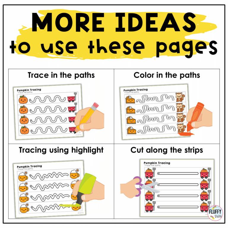 40+ Pages of Pumpkin Tracing Lines for Your October Lesson Plan ...