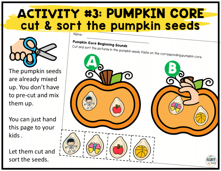 3 Fun Pumpkin Beginning Sounds Cut and Paste Activities - FluffyTots